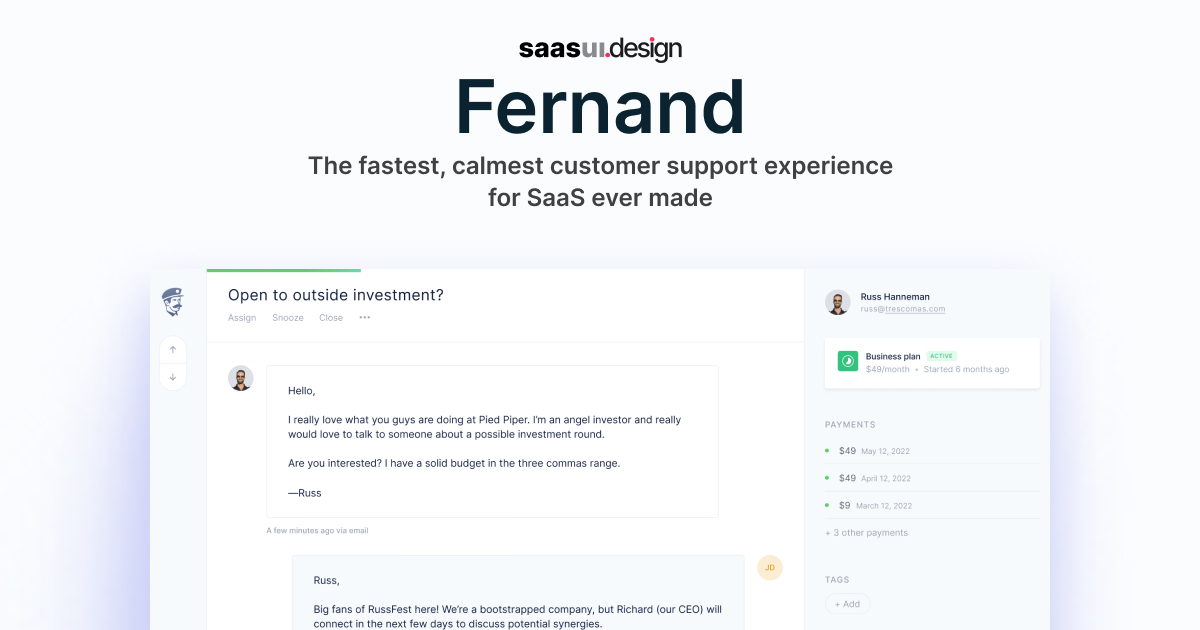 Fernand | UI, UX Design | SaaS | Application Design | saas ui